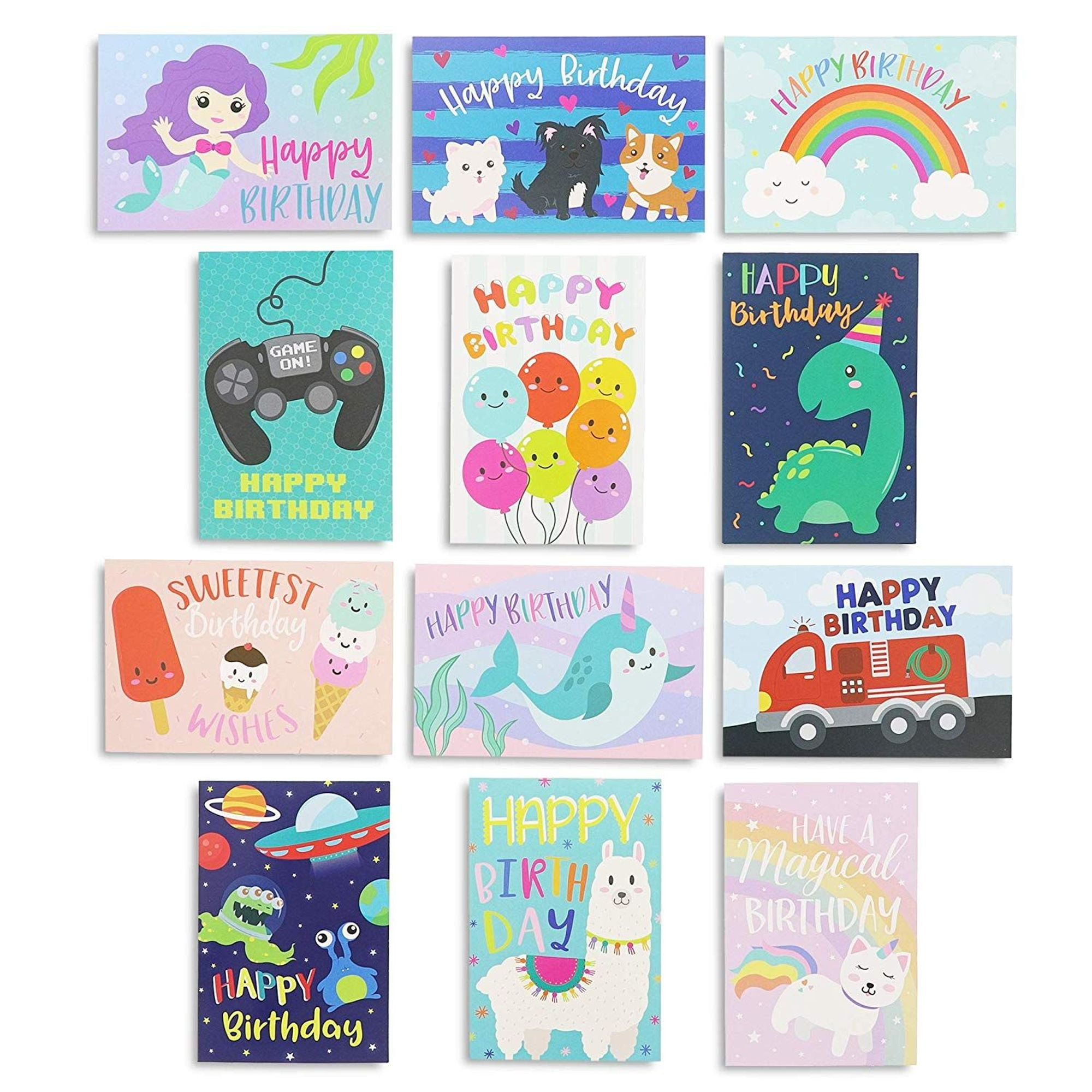 36 Count Happy Birthday Cards Assortment With Envelopes Bulk Box Set