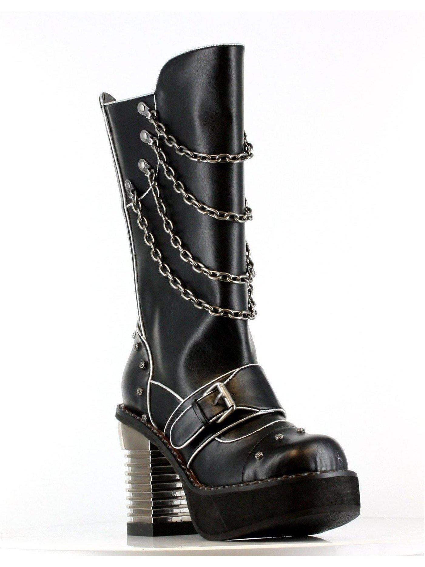 Hades Shoes H-Krull Steampunk captain boots with stitched inner front 7 ...