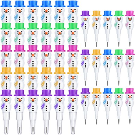 40 Pieces Christmas Snowman Pencils Stackable Pencils Stacking Snowman ...