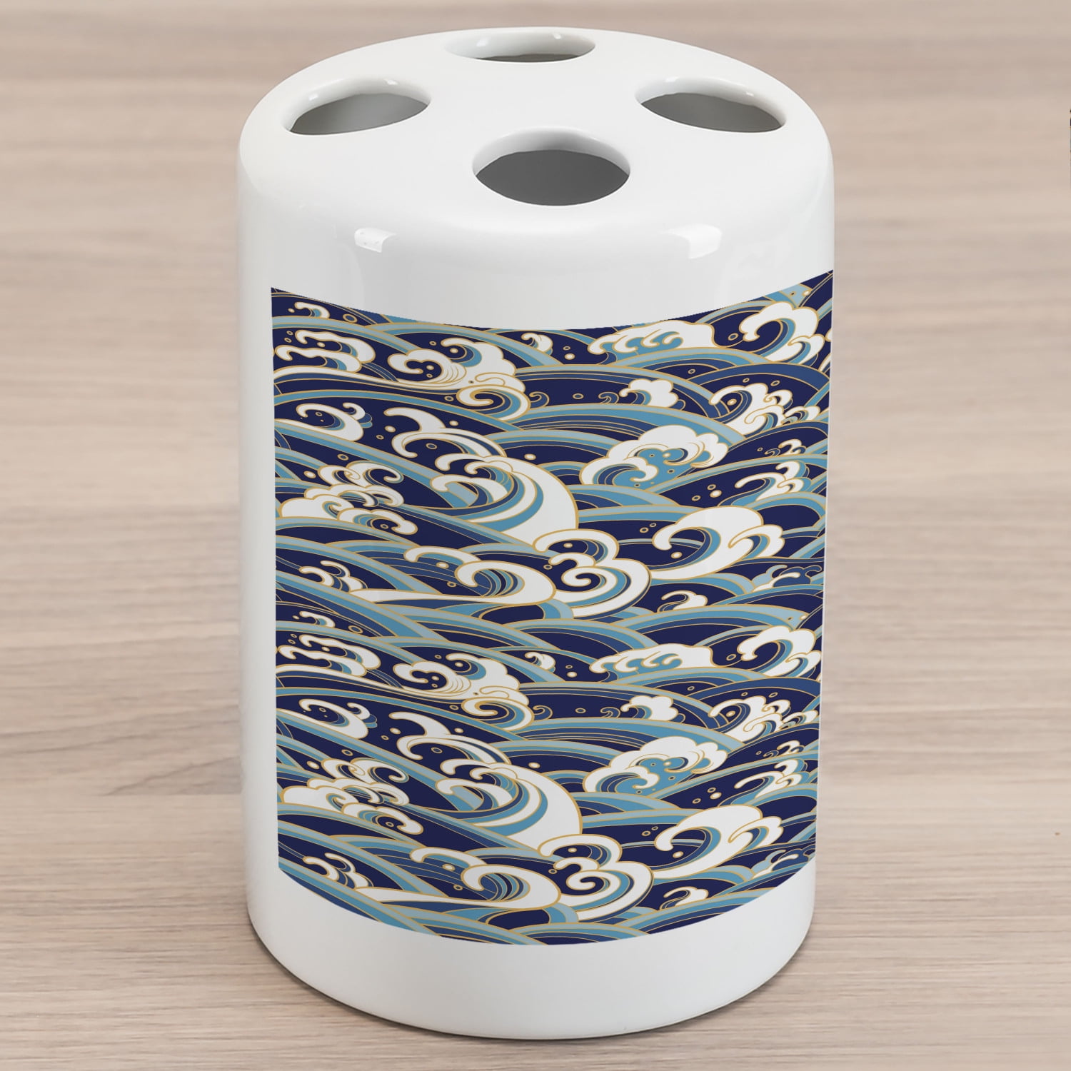 Nautical Ceramic Toothbrush Holder, Traditional Oriental Style Ocean ...