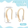 40Pcs Brass Earring Hooks with Horizontal Loop Real 18K Gold Plated ...