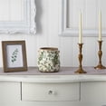 Pemberly Row 6.5" Ceramic Green Scroll Floral Print Planter in Green ...