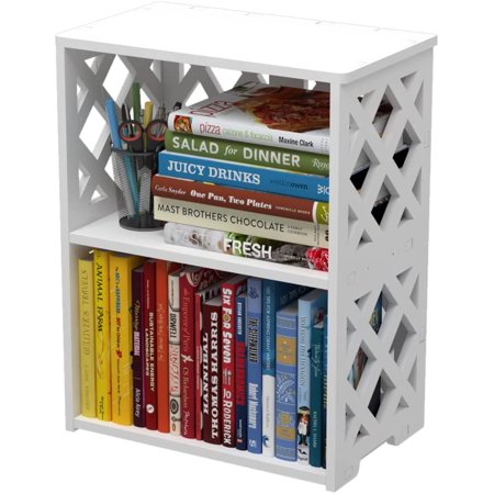 Small Bookshelf, Bookcase 3 Tier, Side End Table 2 Shelf, Night Stand ...