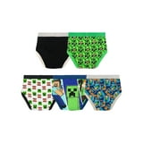Minecraft Boys Cotton Brief Character Underwear, 5-Pack, Size 4-8 ...