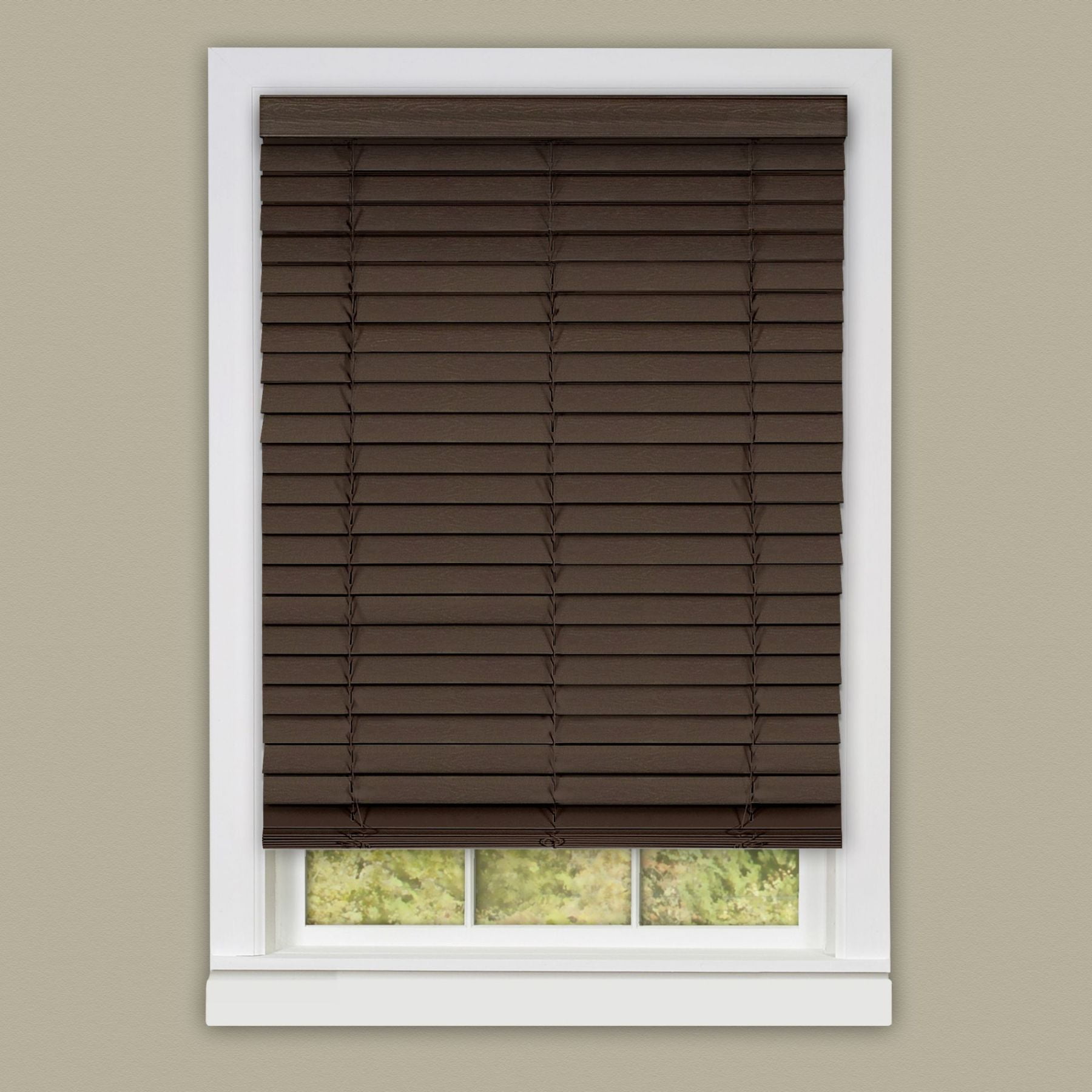 Traditional Elegance Cordless Madera Falsa 2" Faux Wood Plantation ...