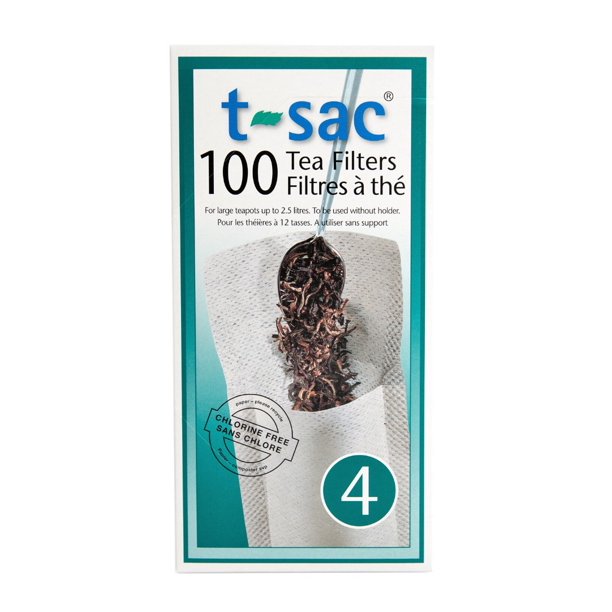 T-Sac #4 Tea Filter Bags, 100 Manila Hemp Filters, Heat-Sealable ...