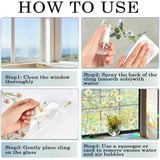 39.4x16.9 Inch Rainbow Window Privacy Film Sun Blocking UV Proof Static ...