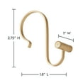 Better Homes & Gardens S-Shape Rustproof Stainless Steel Shower Hooks with T-Bar Ends, Brass, 12 ...