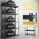 Slsy 5-Tier Adjustable Heavy Duty Steel Shelving Unit, 72"H x 36"W x 18 ...