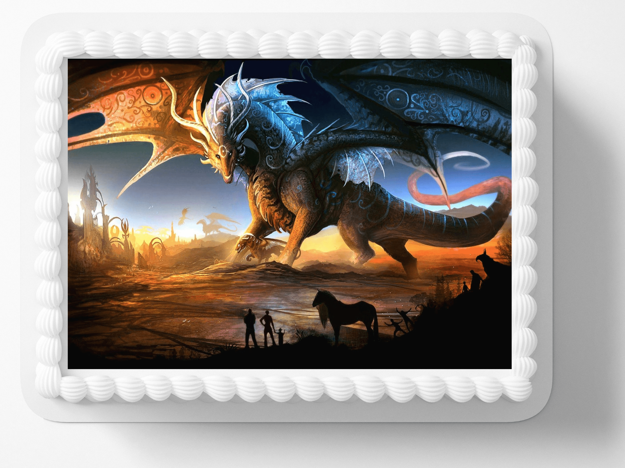 Dragon Family Dragons Image Edible Cake Topper Birthday Cake Decoration ...