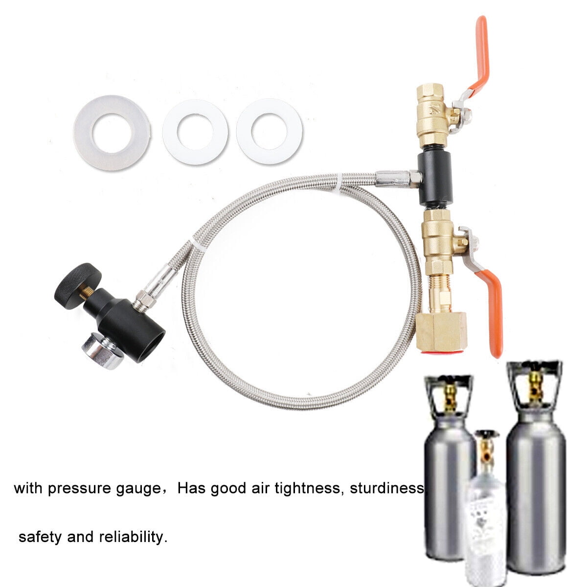 TABODD 24 Inch CO² Cylinder Tank Refill Adapter Hose Filling Station ...