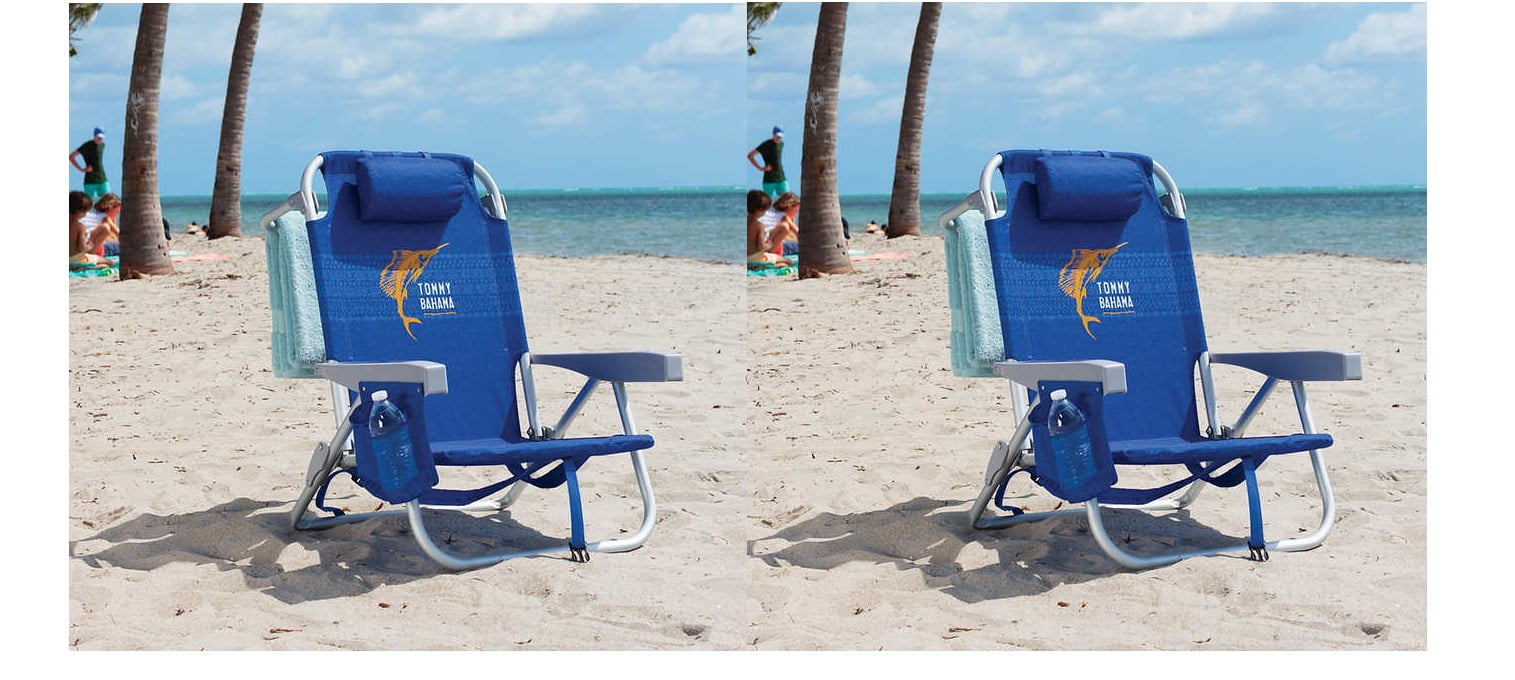 Tommy Bahama Big Boy 4-Position Folding 13" High Seat Backpack Beach Or ...