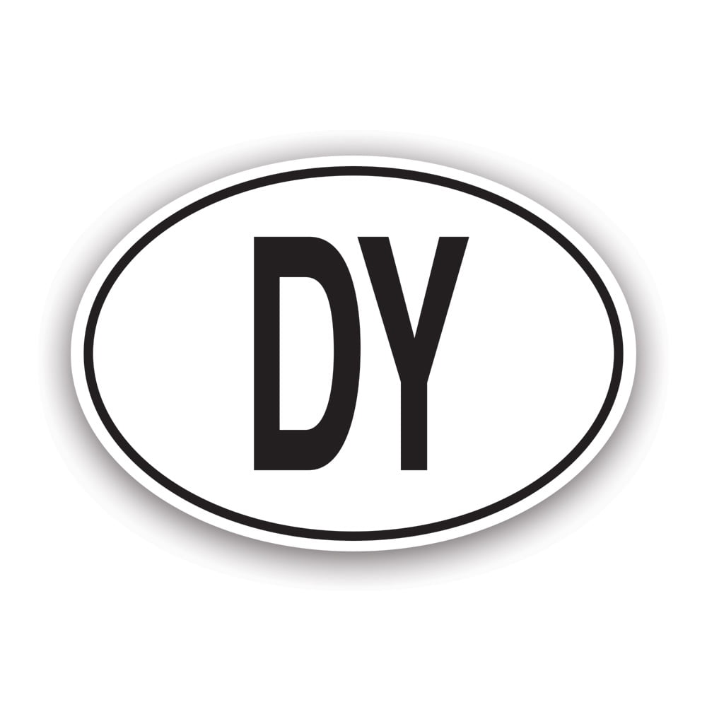 DY Benin Country Code Oval Sticker Decal - Self Adhesive Vinyl ...