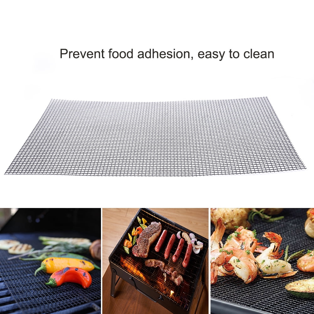 SPRING PARK 30x40cm BBQ Grill Mesh Non-Stick Mat Reusable Teflon Sheet ...