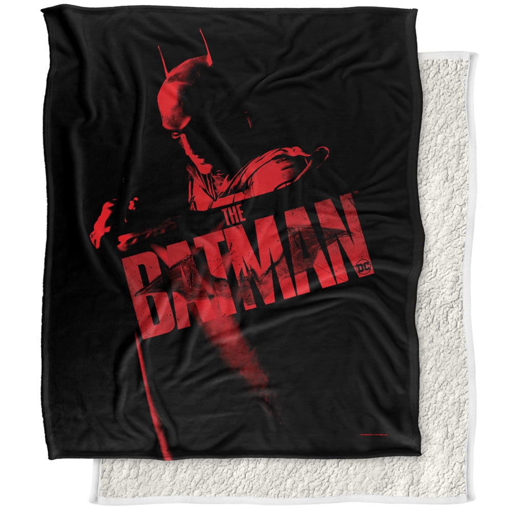 The Batman (2022) Blanket, Monochromatic Red Silky Touch Sherpa Back ...