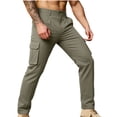 AGKIZG Color Mens Cargo Pants Multi Pockets Button Zipper Work Wear for ...