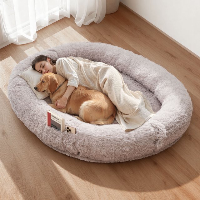 VEVOR Human Dog Bed, 69.29 x 48.03 x 9.45 inch Orthopedic Memory Foam ...
