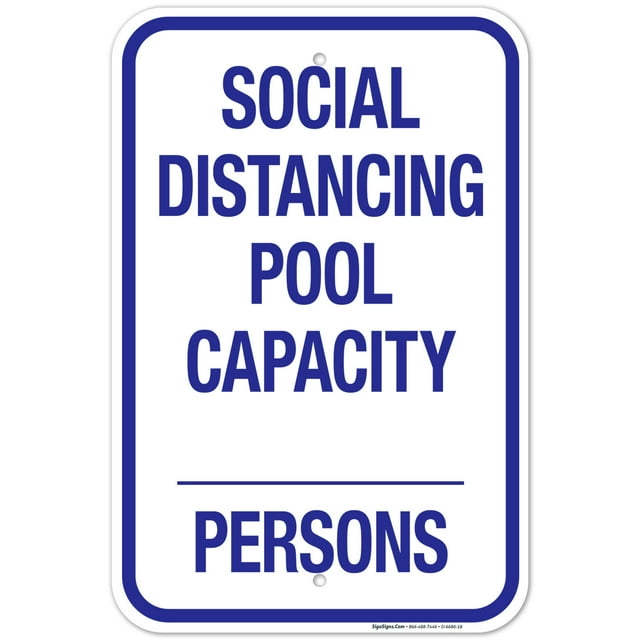 Social Distancing Pool Capacity Sign, Pool Sign, Vinyl Sticker ...