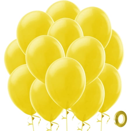Yellow Balloons Latex Party Balloons - 100 Pack 12 inch Round Helium ...