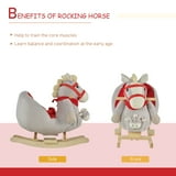 Qaba Kids Ride-On Rocking Horse Toy with Seat Belt for Toddlers 18-36 ...