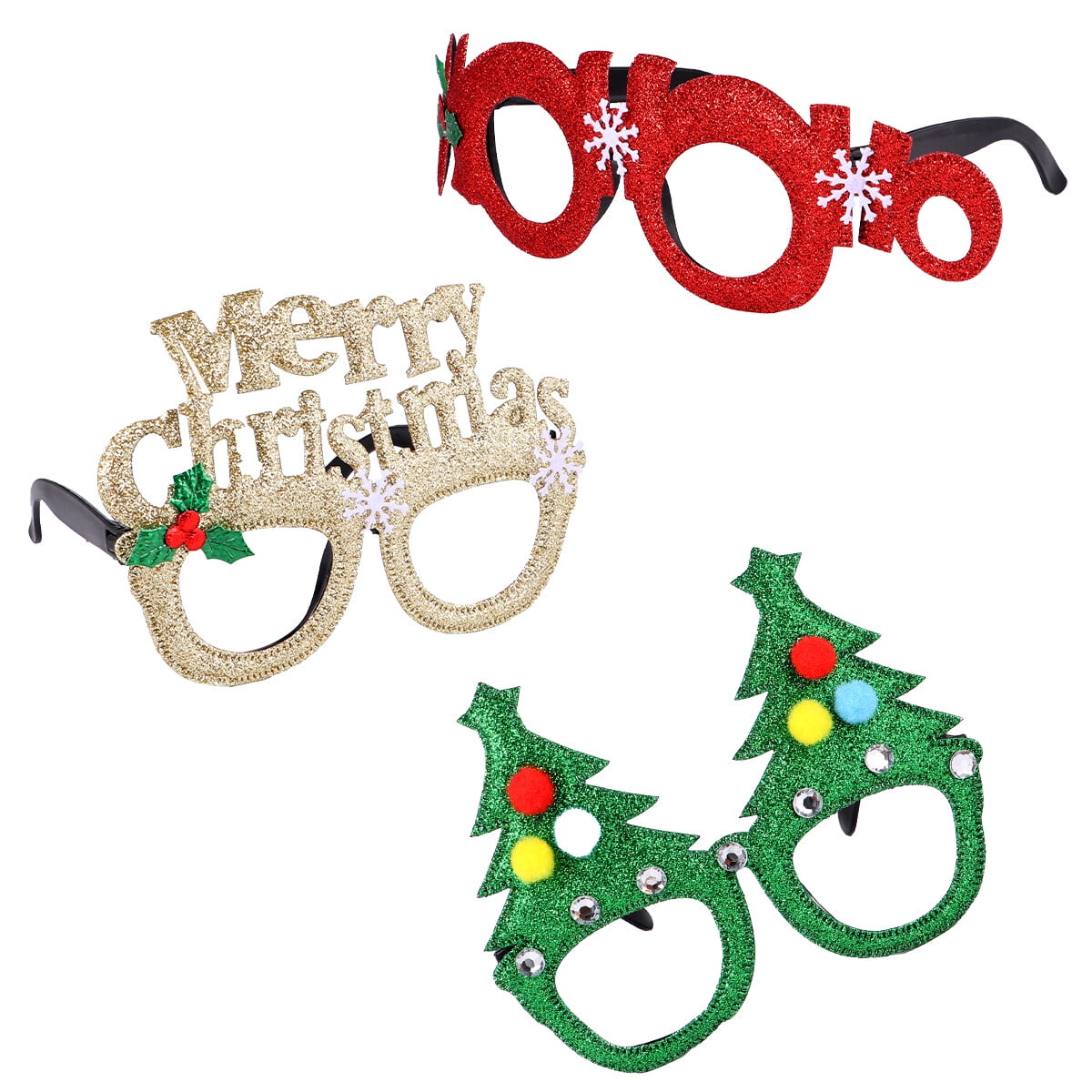3Pcs Creative Christmas Eyeglasses Decorative Glasses Party Funny Photo ...