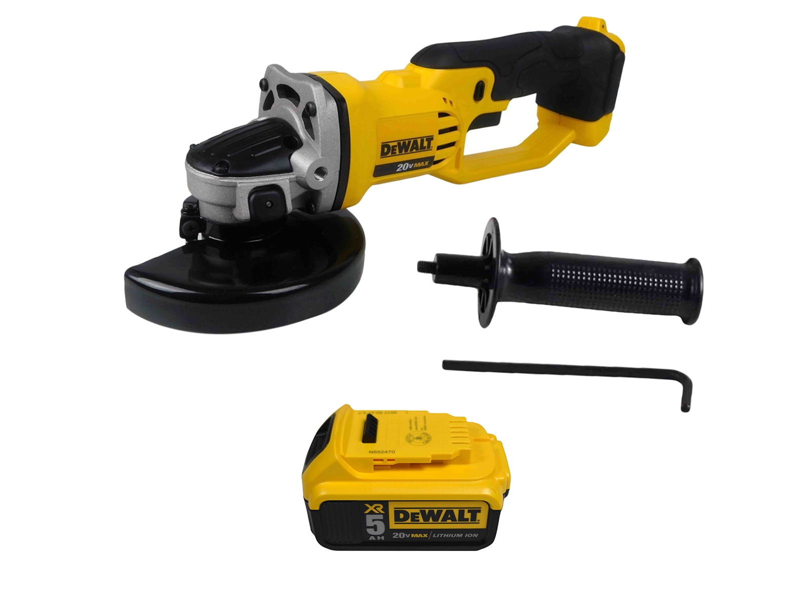 Dewalt DCG412 20V 4-1/2", 5" Grinder w/ DCB205 20V 5.0AH Battery ...
