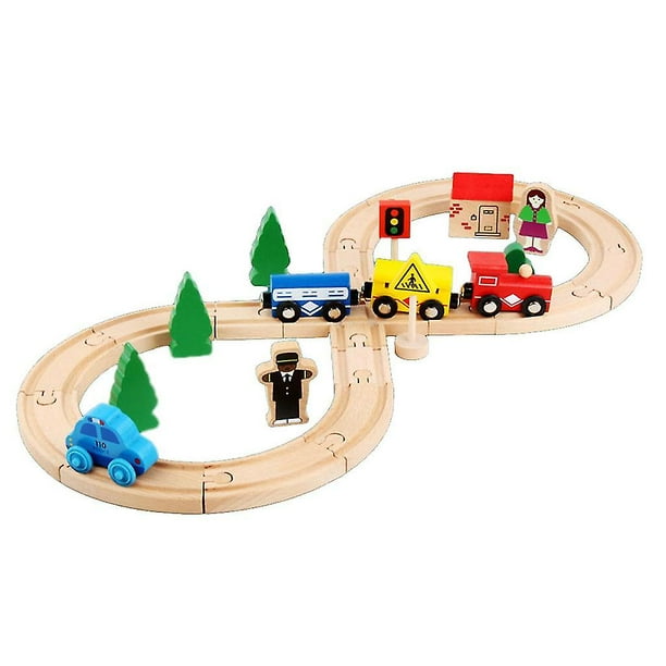 Tren ferroviario de madera, locomotora eléctrica remota, tren educativo ...
