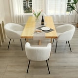 ONEVOG Modern Sherpa Upholstered Dining Chair, Leisure Accent Chair ...
