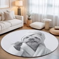 Bathroom Funny Dog 3FT Round Area Rugs The Dog Brushing Its Teeth Soft ...