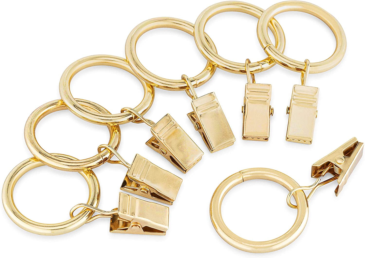 Iron Metal Curtain Clip Rings 1 Inch Interior Diameter (Gold, 50 ...