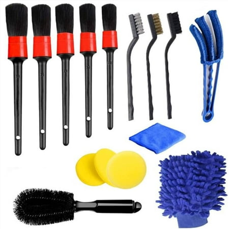 15 Car Cleaning Brush Set, Detailing Brushes Tire Brush Duster Brush ...