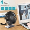 6-inch USB Small Desk Fan 4 Speeds Ultra-quiet 90° Adjustment for ...
