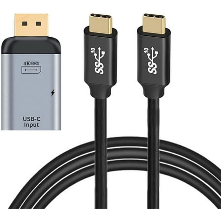 NFHK 100W 10Gbps Cable & USB-C Type C Female Source to Displayport DP ...