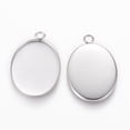 100 pc Resistant 304 Stainless Steel Pendant Cabochon Settings Plain ...