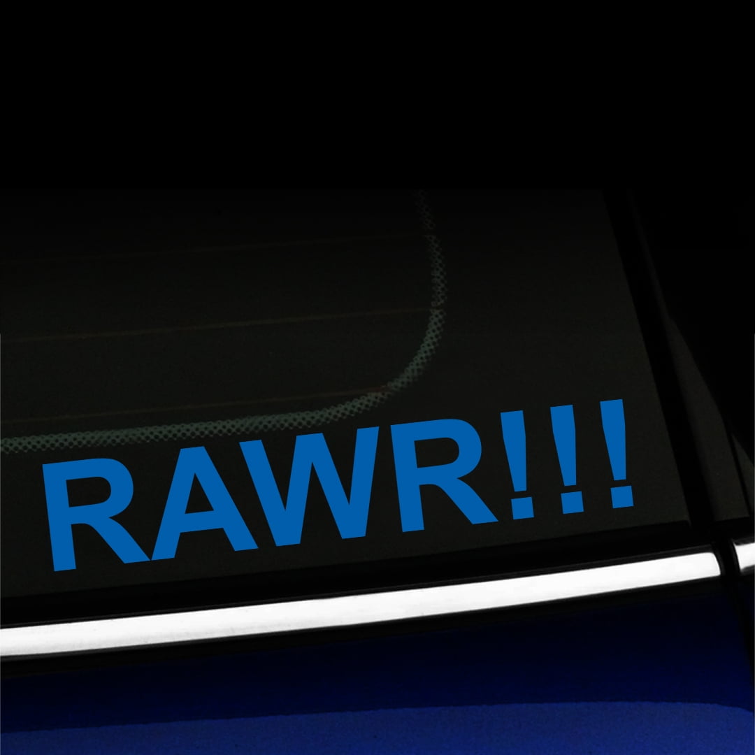 Rawr! - Vinyl Decal - Choose Color - [AZURE BLUE] - Walmart.com