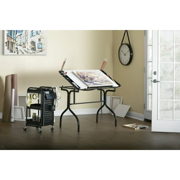 Studio Designs Steel Rolling Drawing Drafting Table with Stool Set ...