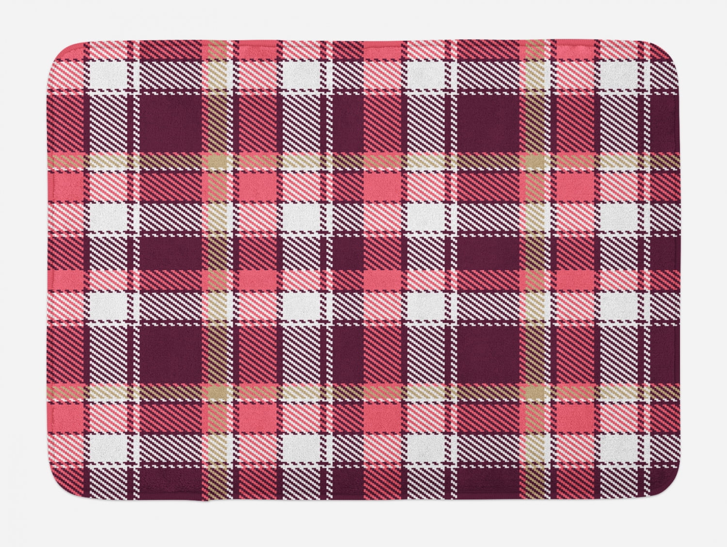 Checkered Bath Mat, Old Fashioned Style Garment Pattern Traditional ...
