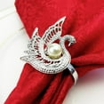 Fennco Styles Exquisite Swan Pearl Metal Napkin Rings, Set of 4 ...