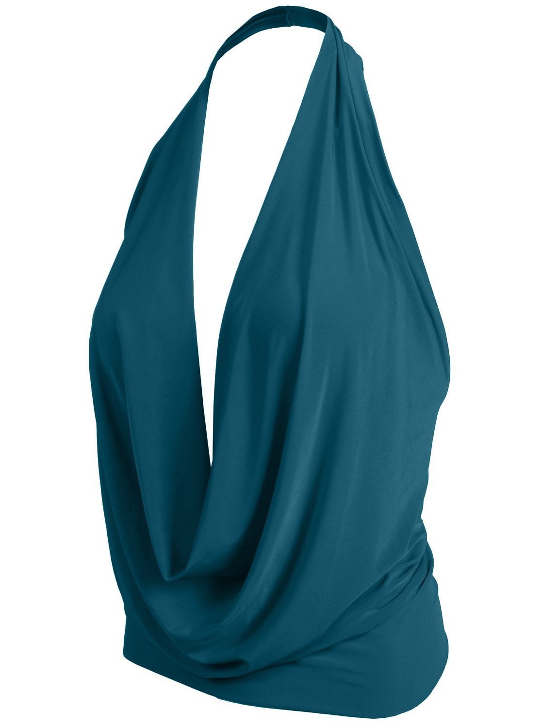 J. METHOD Women's Sleeveless Halter Neck Lightweight Low Cut Deep V ...