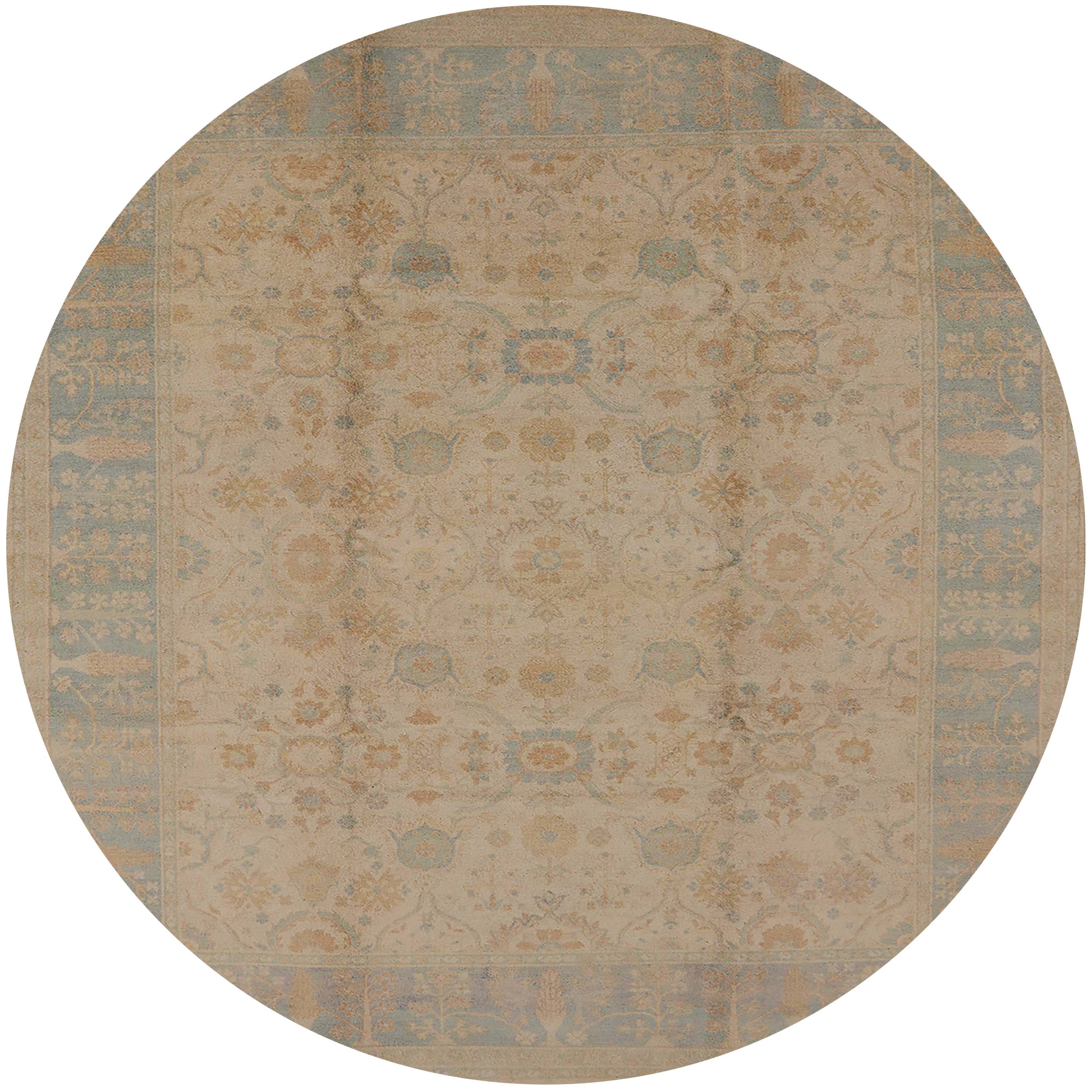 Ahgly Company Indoor Round Mid-Century Modern Orange Brown Oriental ...