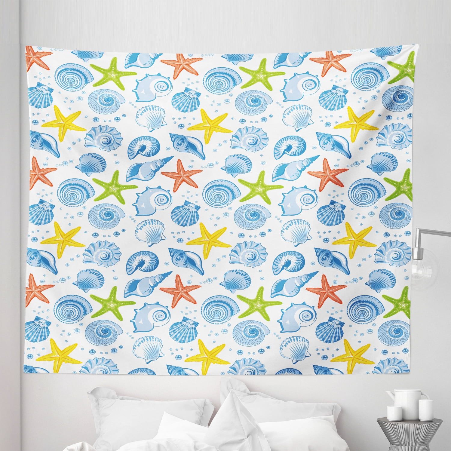 Sea Shells Tapestry, Starfishes Aqua Marine Inspirations Aquarium ...
