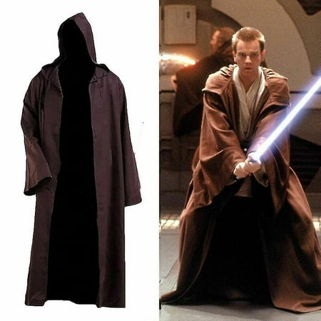 Jedi Robe Star Wars Men Cloak Robe Halloween Cosplay Party Fancy Dress ...