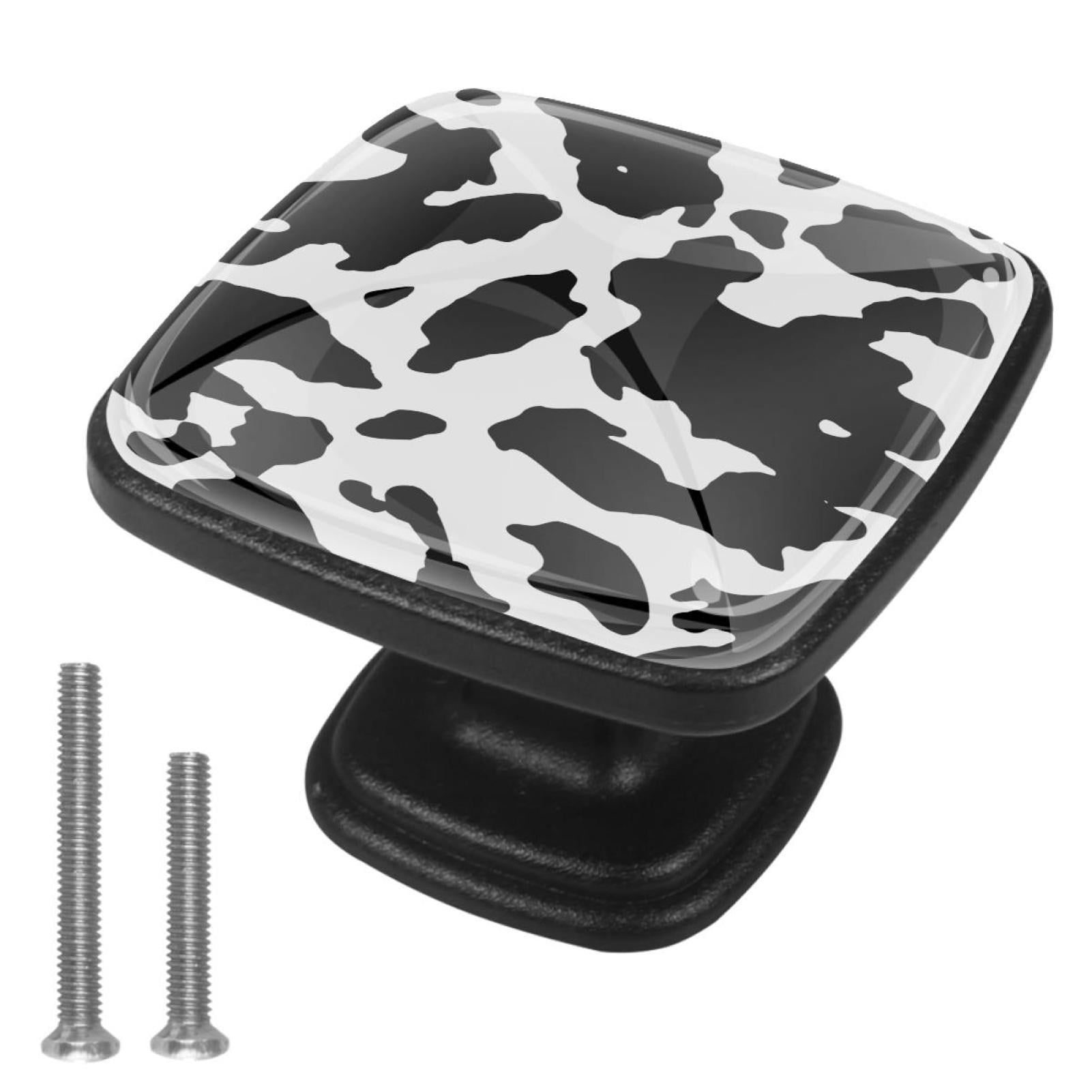4 Pcs Cabinet Handle Drawer Pulls Abstract Cow Knobs with Screws Square ...