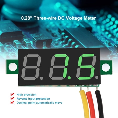 DC Voltmeter, 0.28Inch Easy To Connect Voltage Panel With LED Display ...