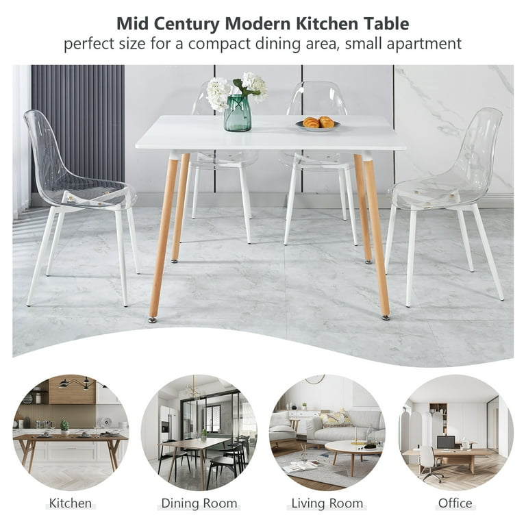 White Kitchen Table Small Space Allin Details