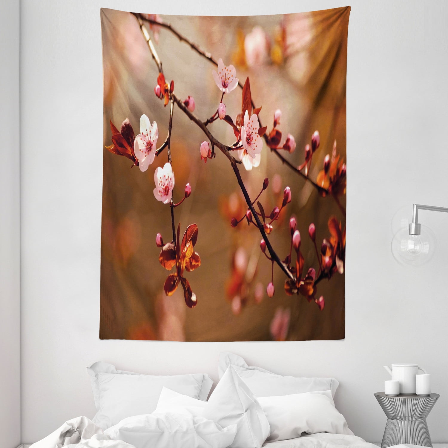 Nature Tapestry, Cherry Blossom Sakura Tree Branches Flowering Japanese ...