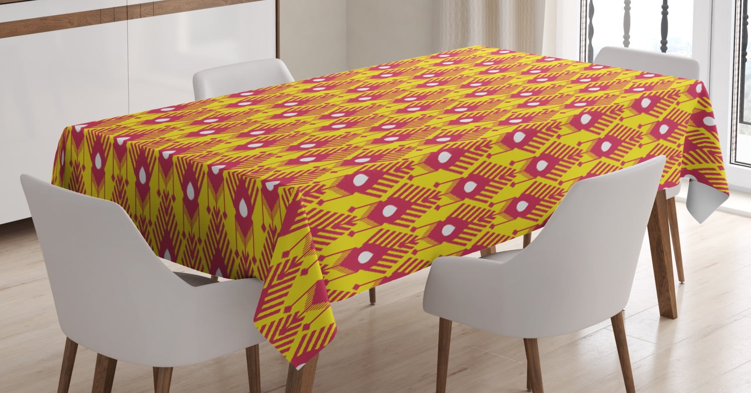 Ikat Tablecloth, Aztec Culture Inspired Repeating Vintage Motifs on ...
