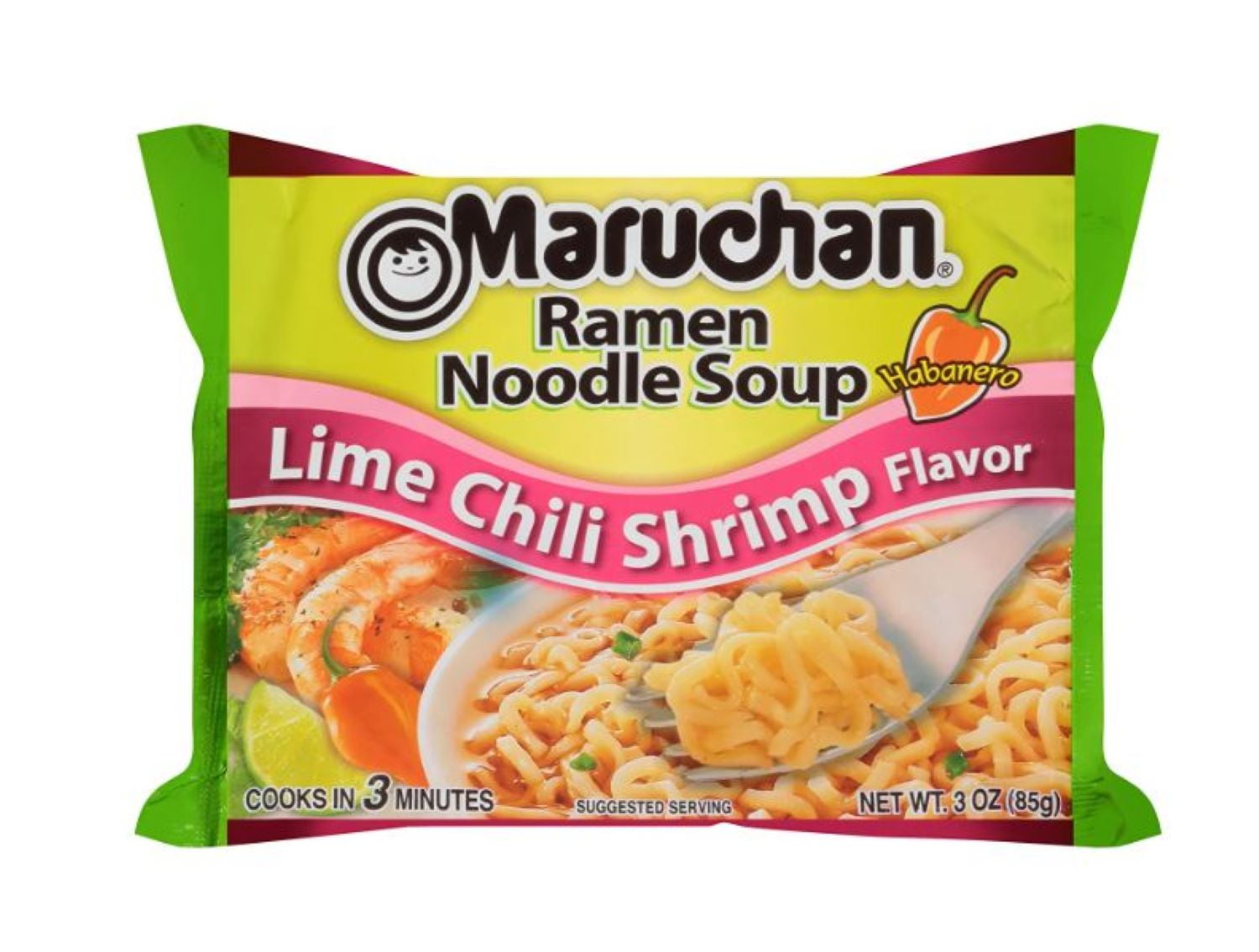 Maruchan Ramen Noodle Soup Lime Chili Shrimp (3 oz) Pack of 12 - Walmart.com