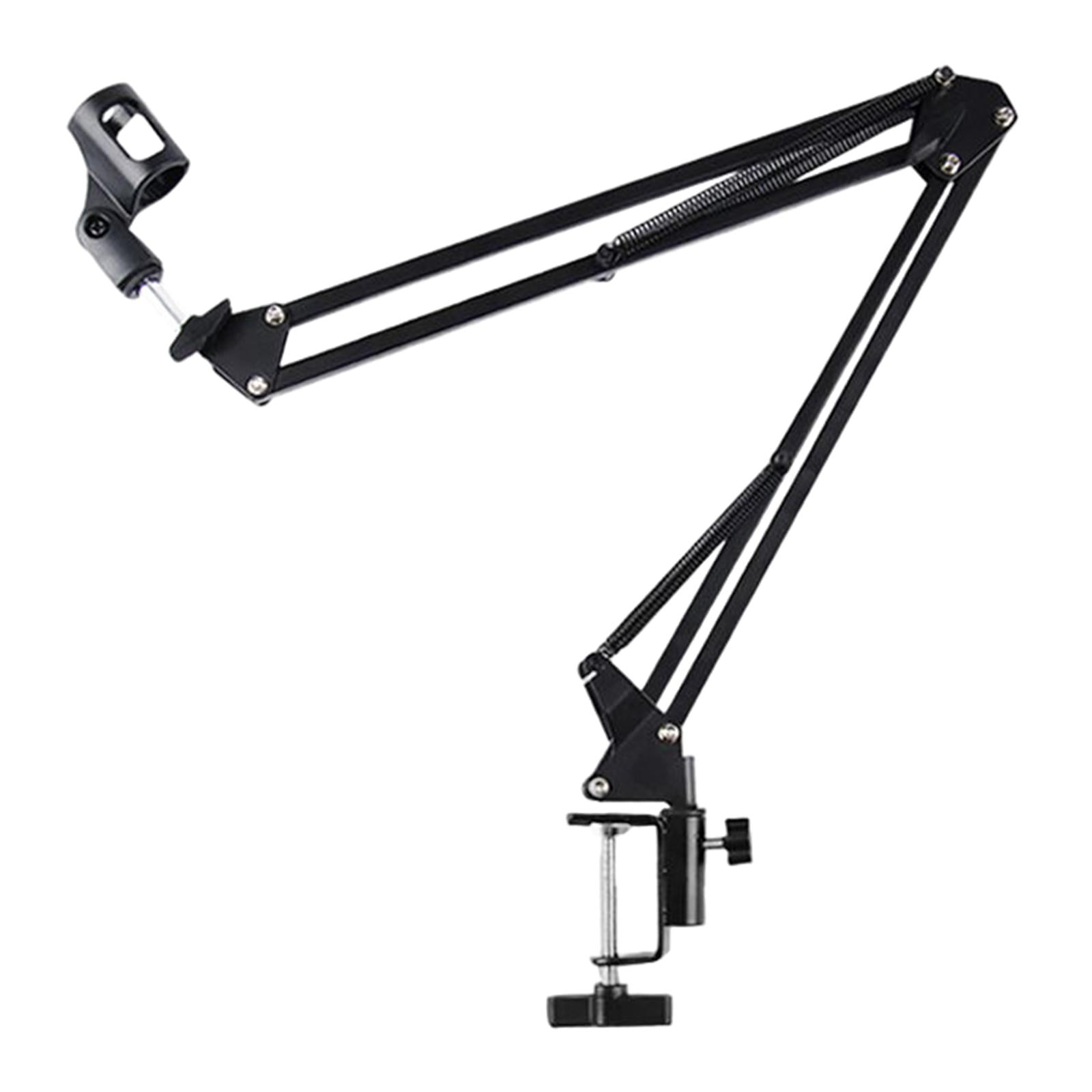 Foldable Mic Stand Iron Sturdy with Desk Clamp Stable Adjustable ...