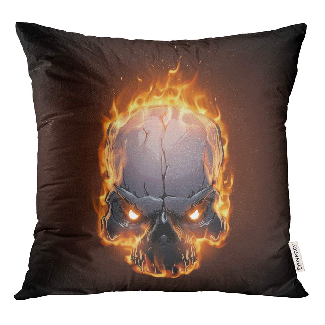 Flaming Evil Skull And Crossbones